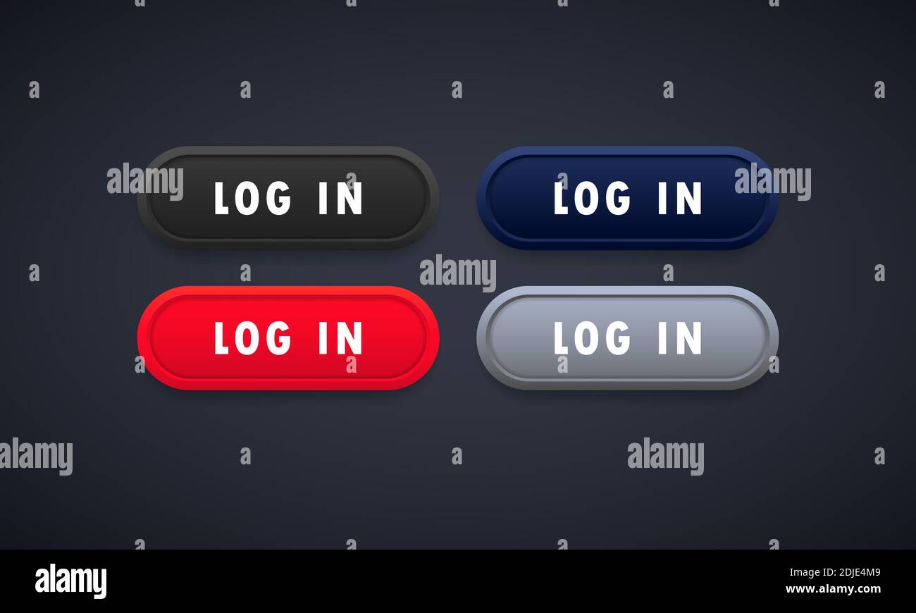 Login button icon set. Can be used for website, mobile app. Social ...