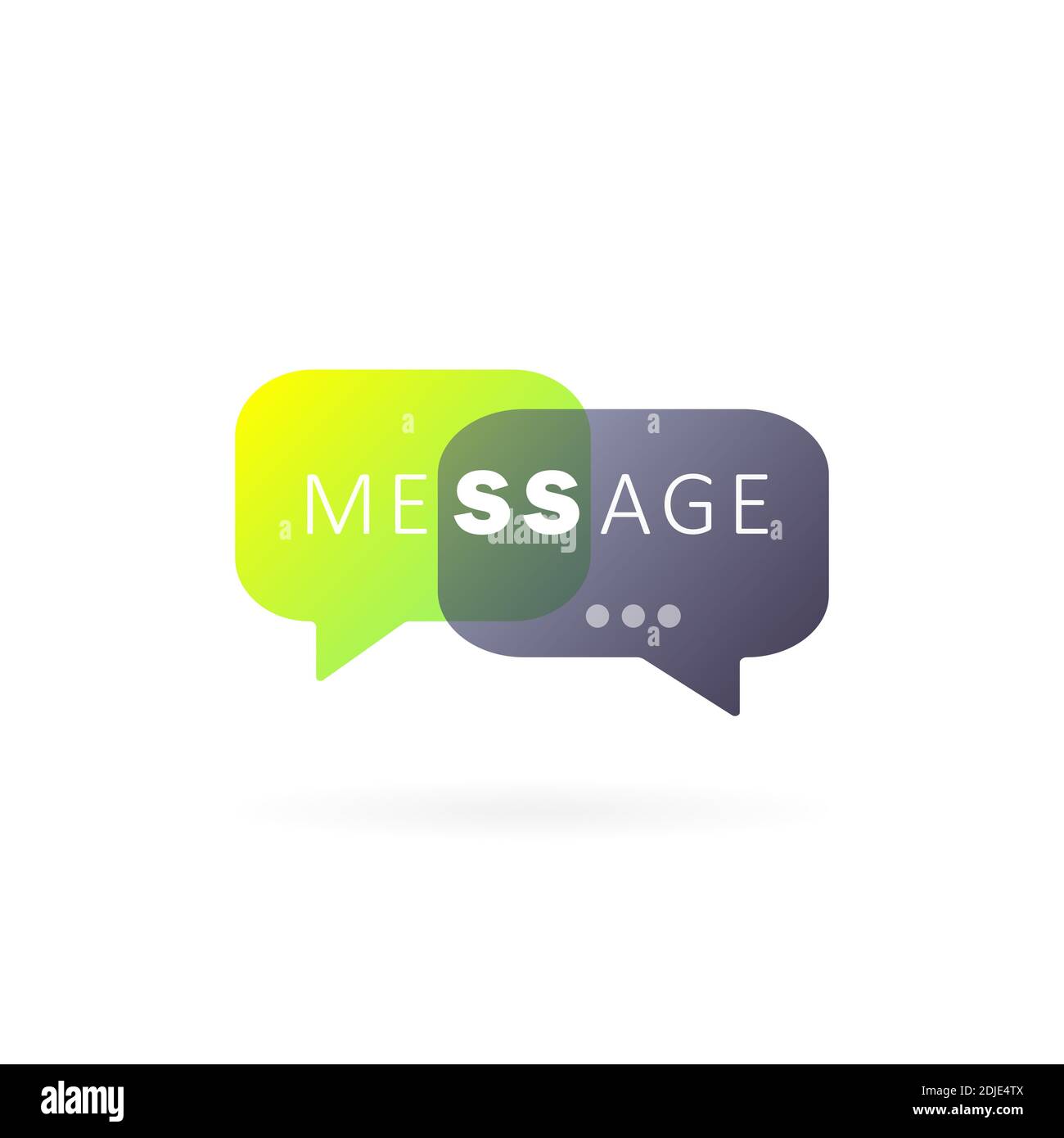 Message icon in flat design. Communicate. Conversation sign. Chat ...