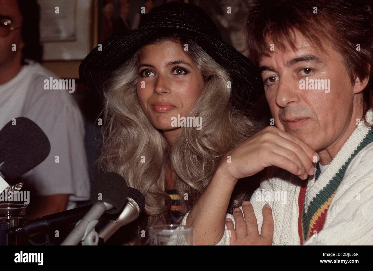 London. UK. LIBRARY. Mandy Smith and and Bill Wyman in late 1980s ...