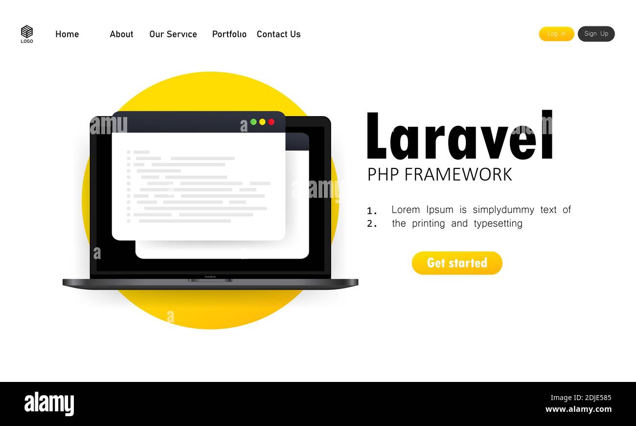 Learn To Code Laravel Php Framework Programming Language On Laptop Screen Programming Language