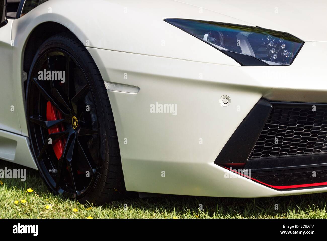 Lamborghini Aventador front wing. Supercar Showtime 2018 Stock Photo ...