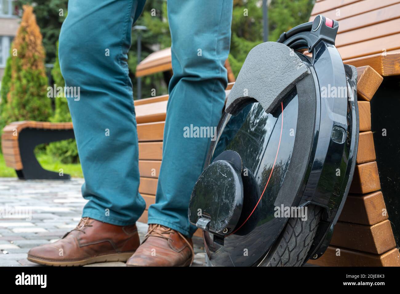 An electric mono wheel, an innovative personal vehicle, a self ...