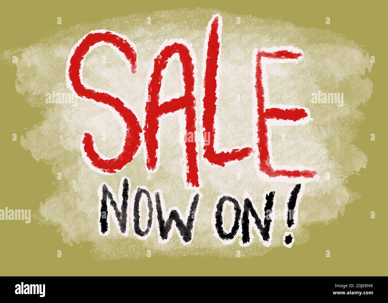 sale now on hand drawn text illustration Stock Photo - Alamy