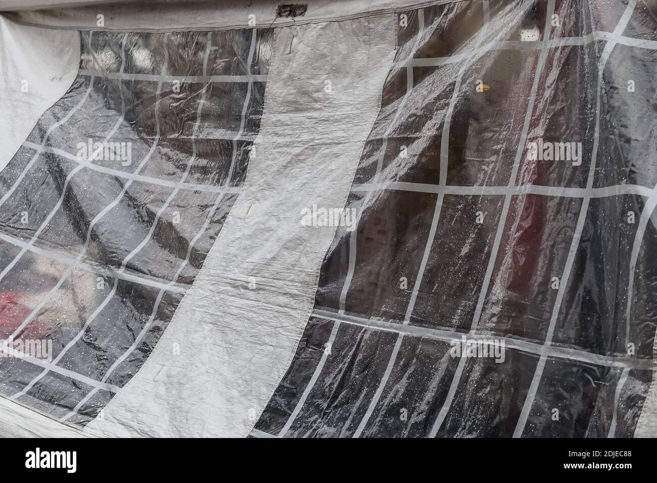 Close up detailed view on plastic foil and plastic surfaces in high ...