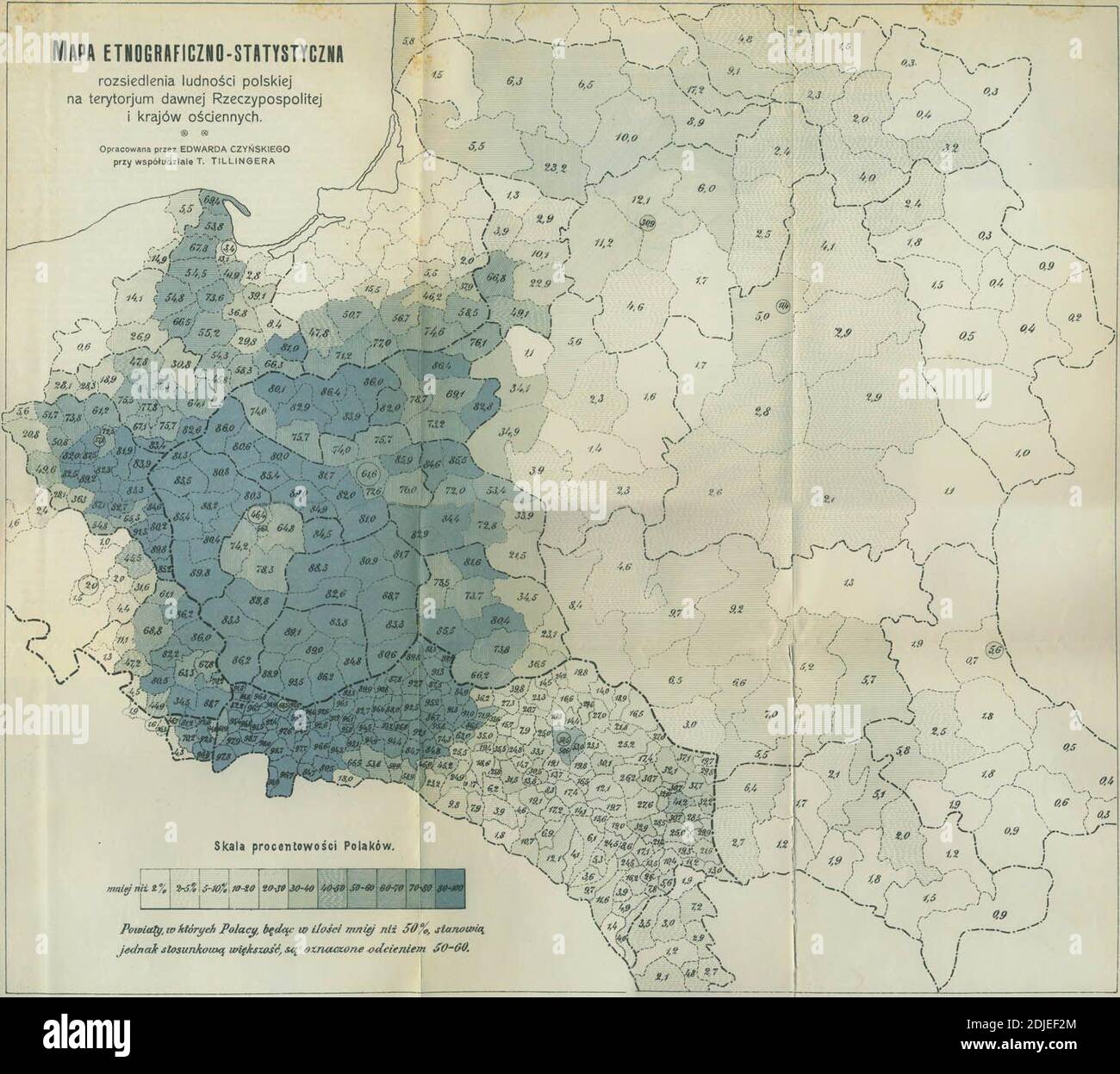 Polish ethnographic map from 1912 Stock Photo - Alamy