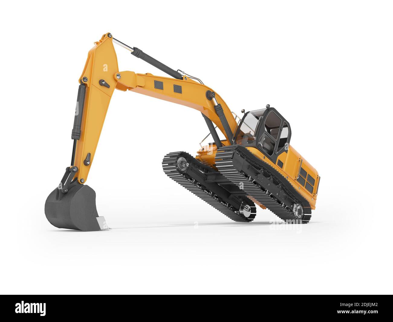 3d rendering concept work crawler excavator with hydraulic bucket on ...