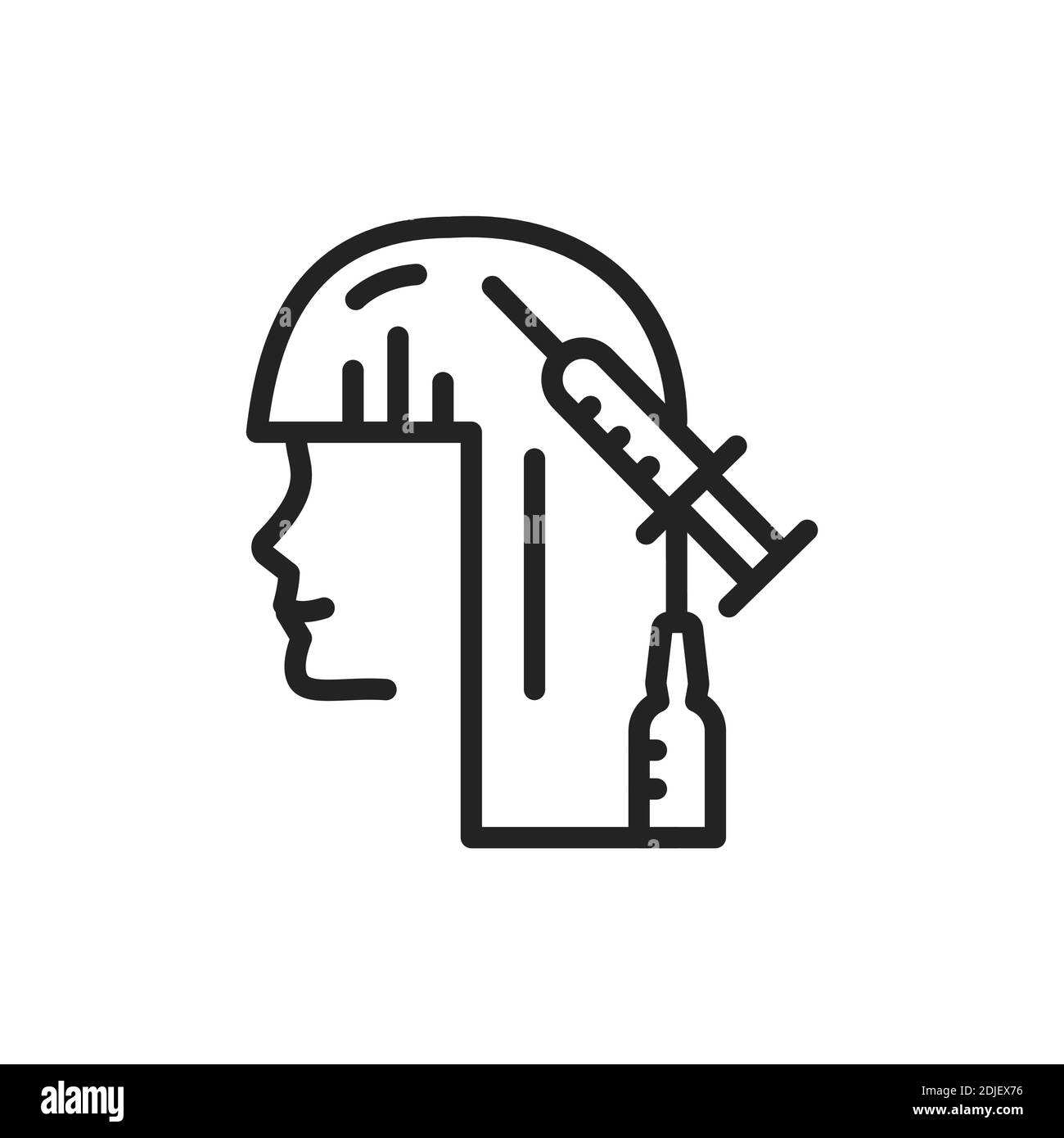 Hair transplant icon outline Black and White Stock Photos & Images - Alamy