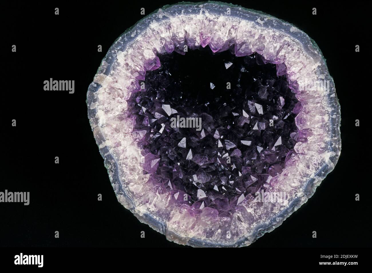 Amethyst Geode Stone against Black Background Stock Photo - Alamy