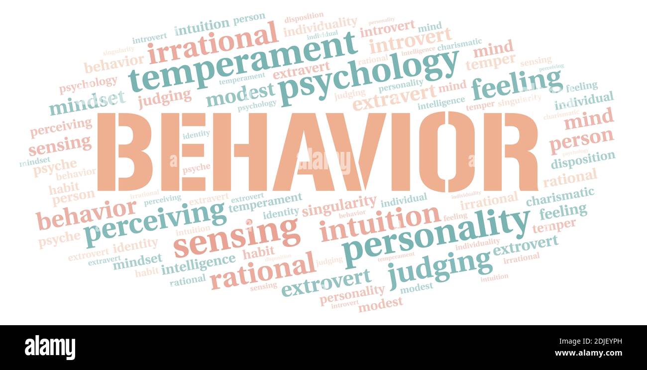 Behavior typography word cloud create with text only Stock Photo - Alamy