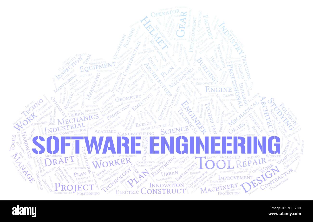 Software Engineering typography word cloud create with text only Stock ...