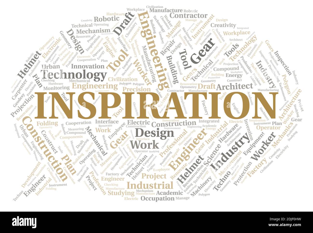 Inspiration typography word cloud create with text only Stock Photo - Alamy