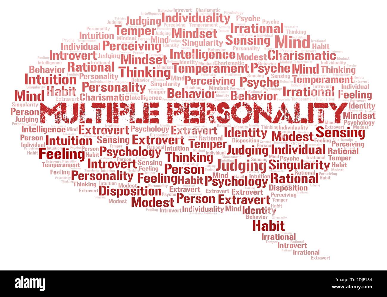 Multiple Personality typography word cloud create with text only Stock ...