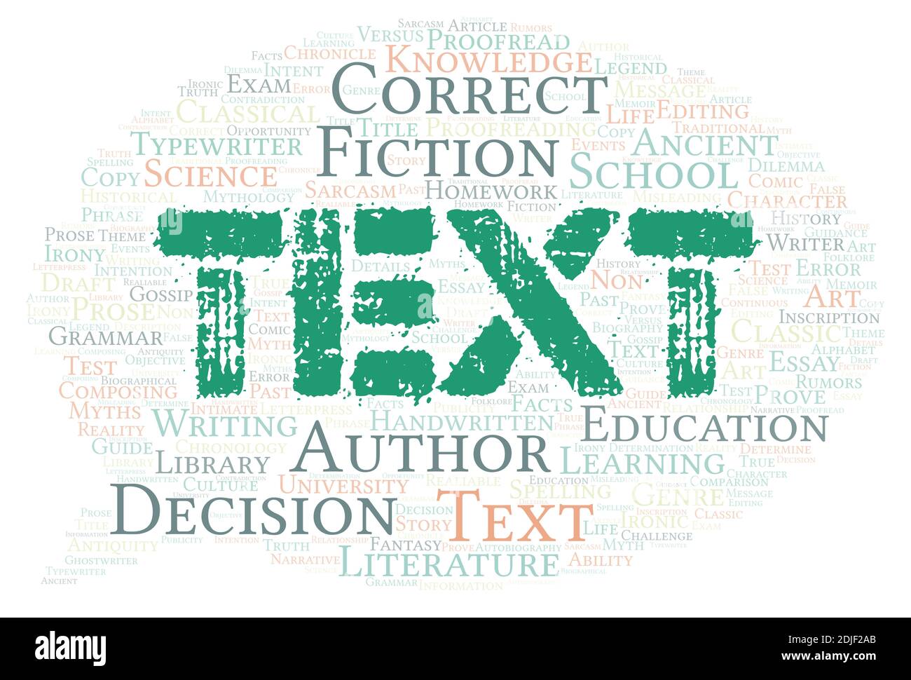 Text typography word cloud create with text only Stock Photo - Alamy