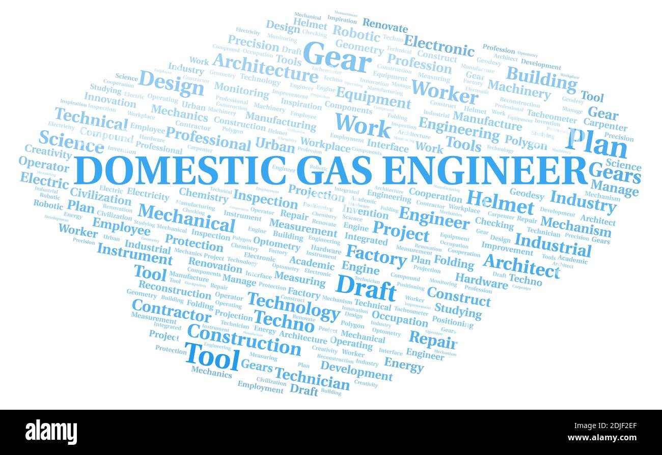 Domestic Gas Engineer typography word cloud create with text only Stock ...