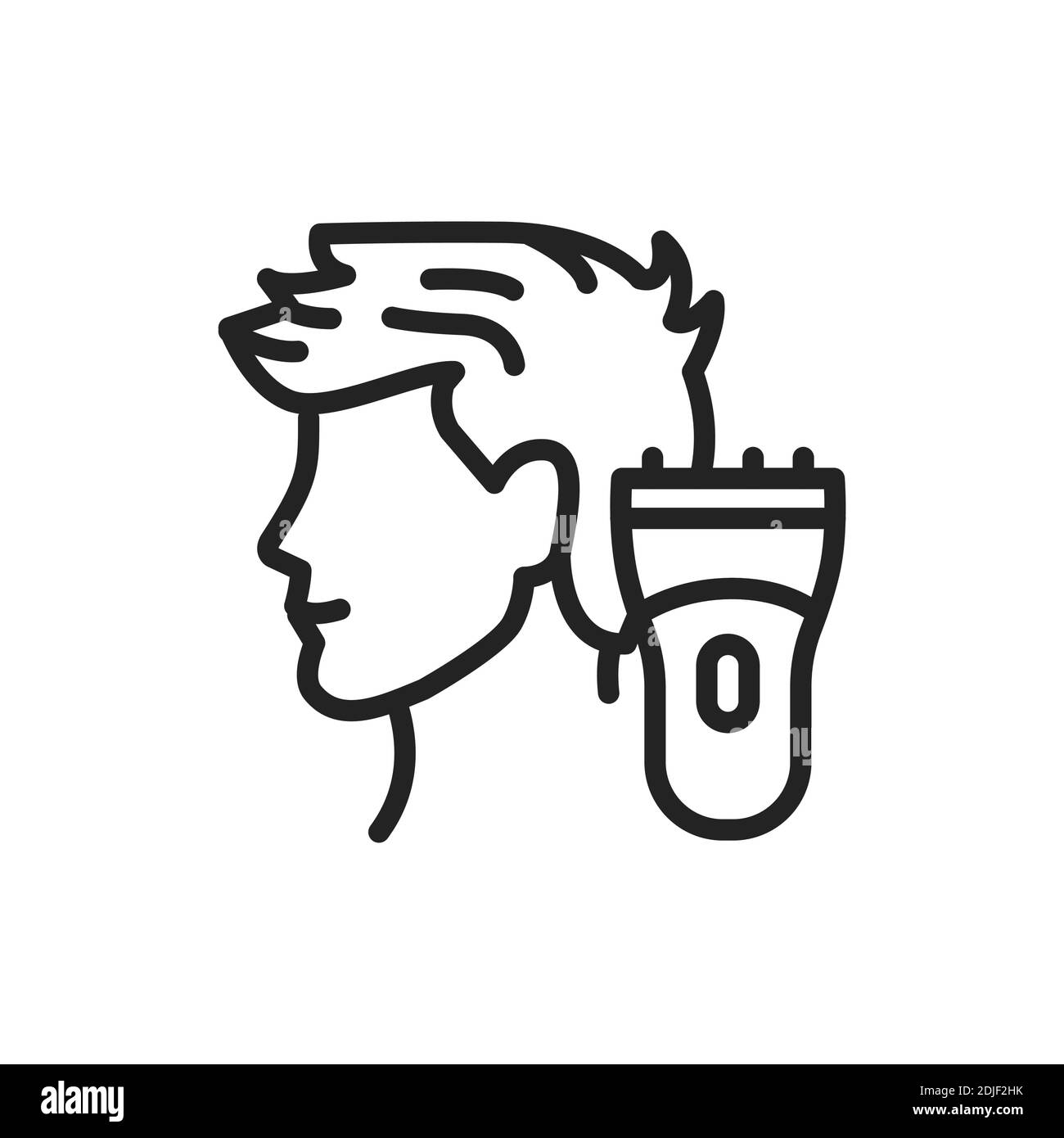 Men's haircut black line icon. Barbershop. Outline pictogram Stock ...