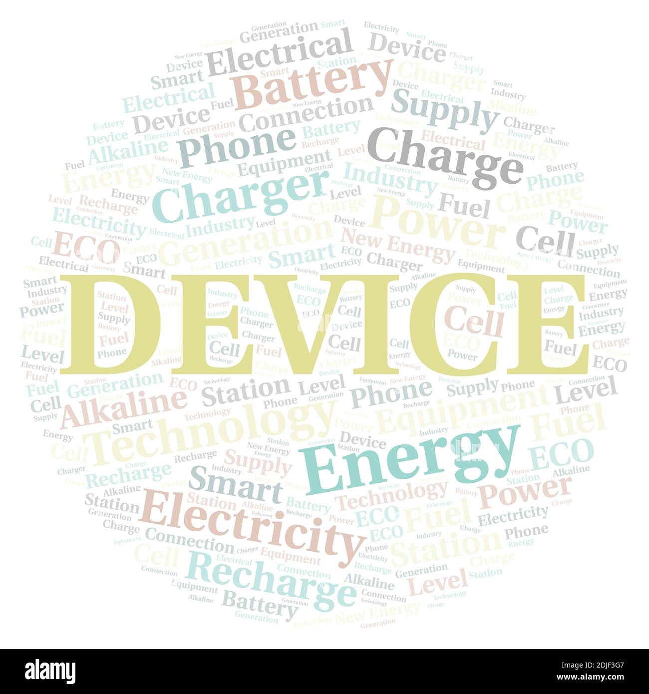 Device typography word cloud create with text only Stock Photo - Alamy