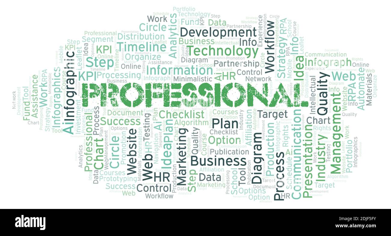 Professional typography word cloud create with text only Stock Photo ...