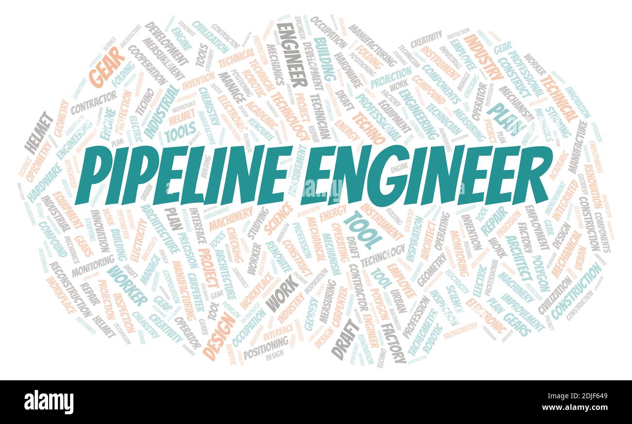 Pipeline Engineer typography word cloud create with text only Stock ...