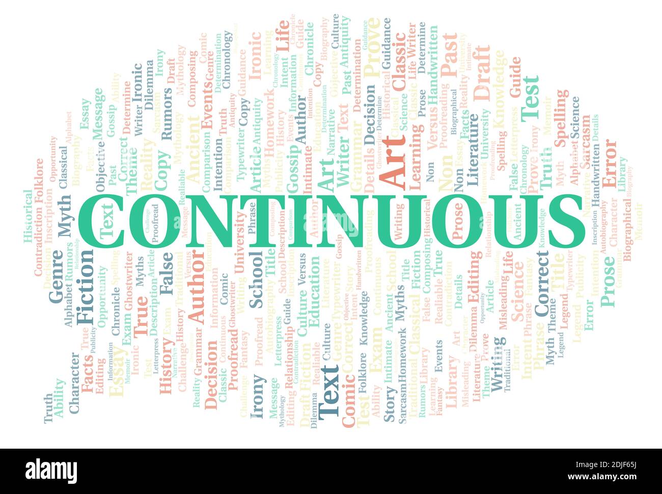 Continuous typography word cloud create with text only Stock Photo - Alamy