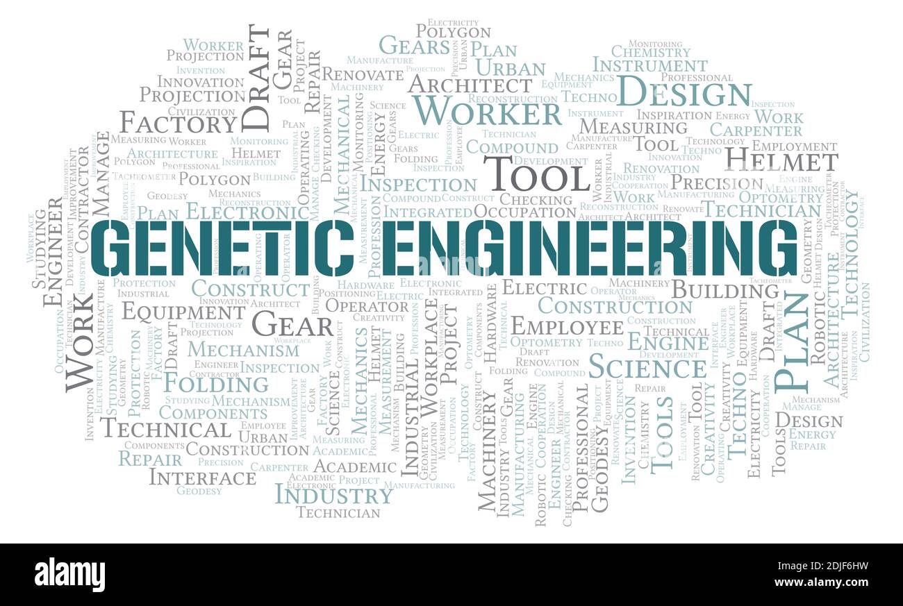Genetic Engineering typography word cloud create with text only Stock ...