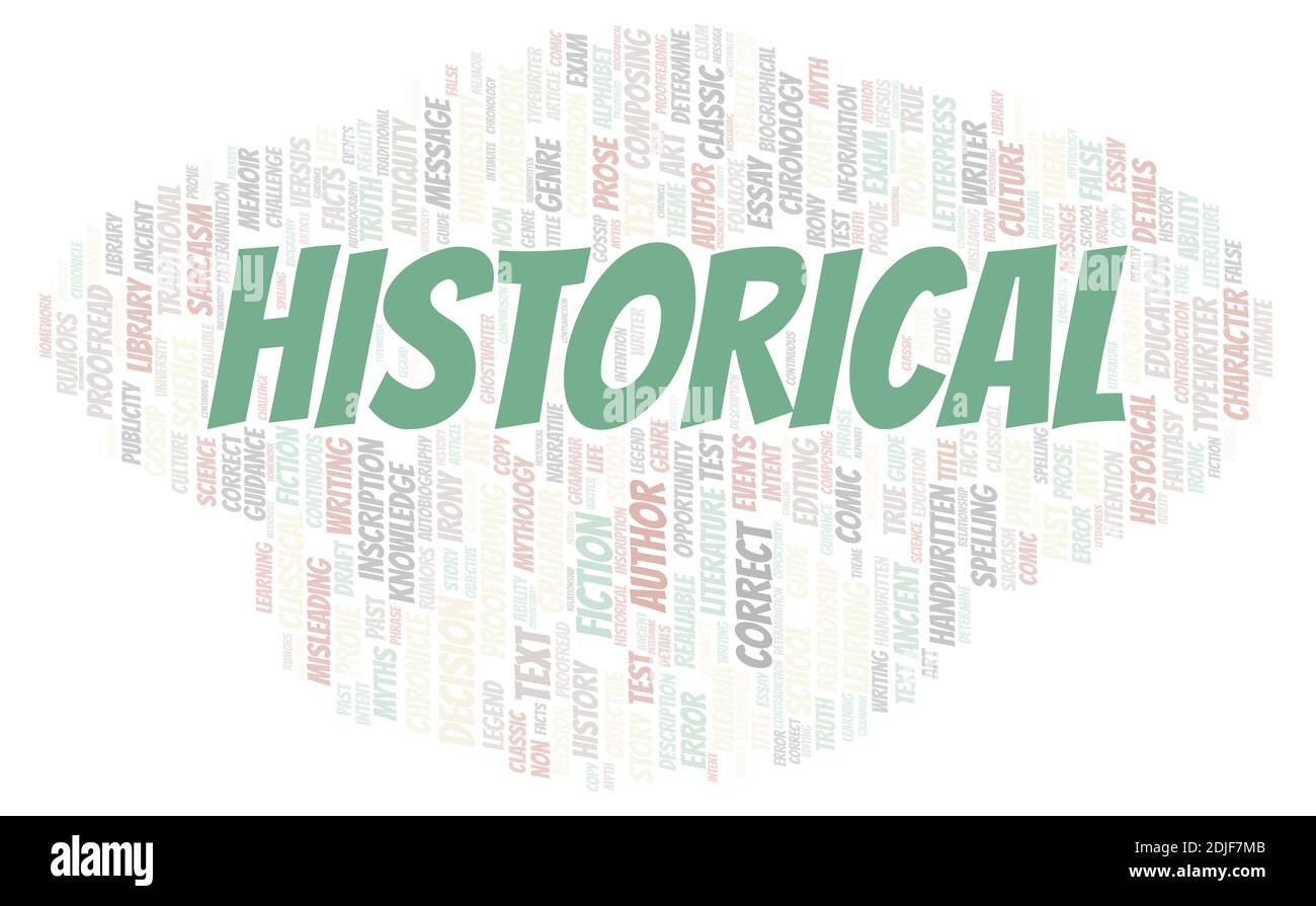 Historical typography word cloud create with text only Stock Photo - Alamy