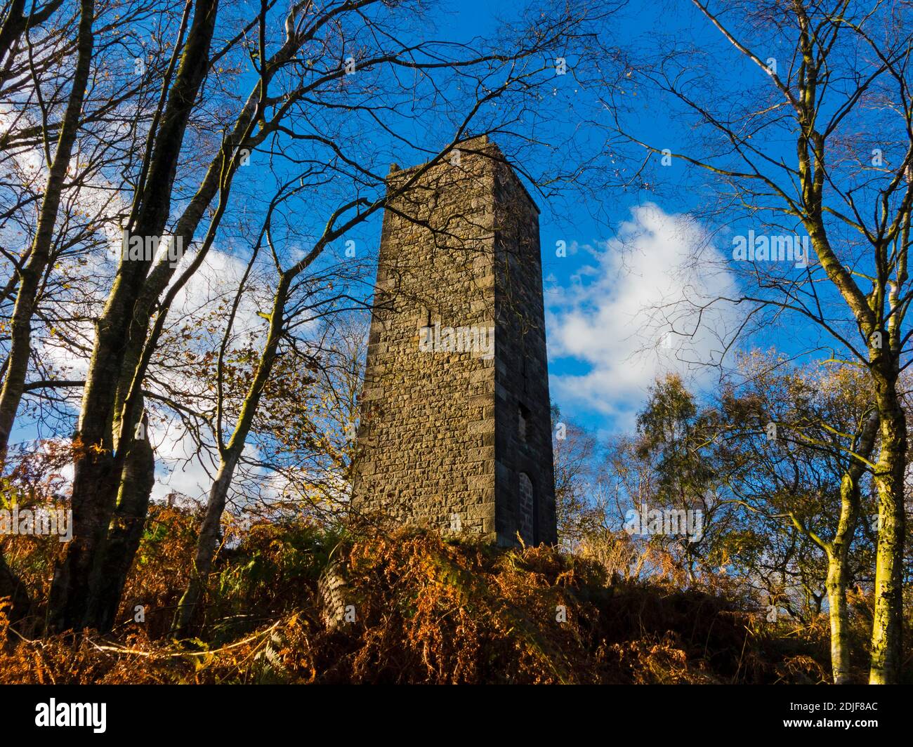 The Earl Grey Tower on Stanton Moor in the Peak District National Park ...