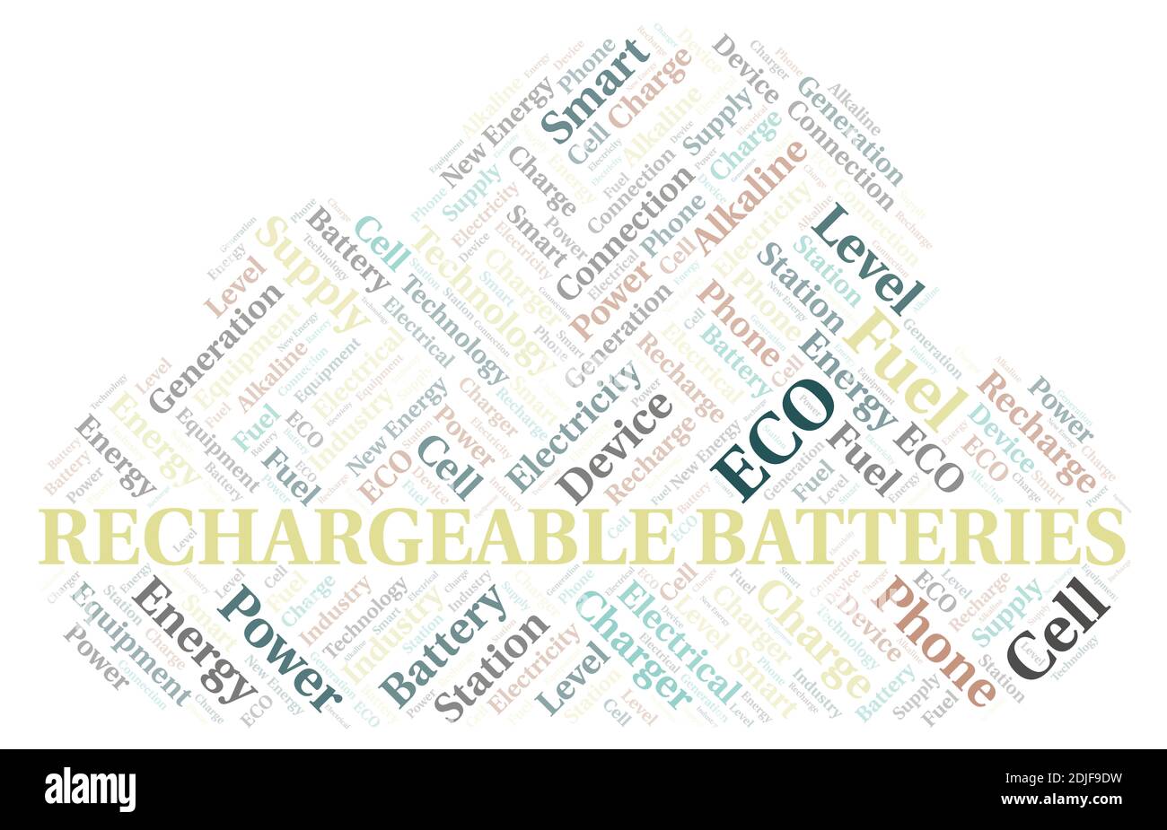 Rechargeable Batteries typography word cloud create with text only ...