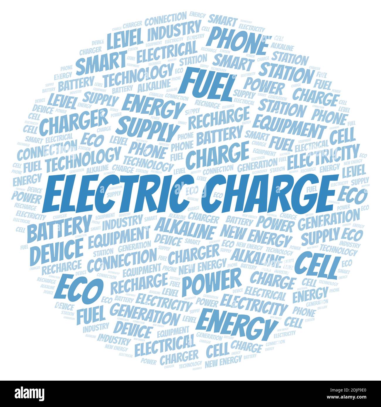 Electric Charge typography word cloud create with text only Stock Photo ...