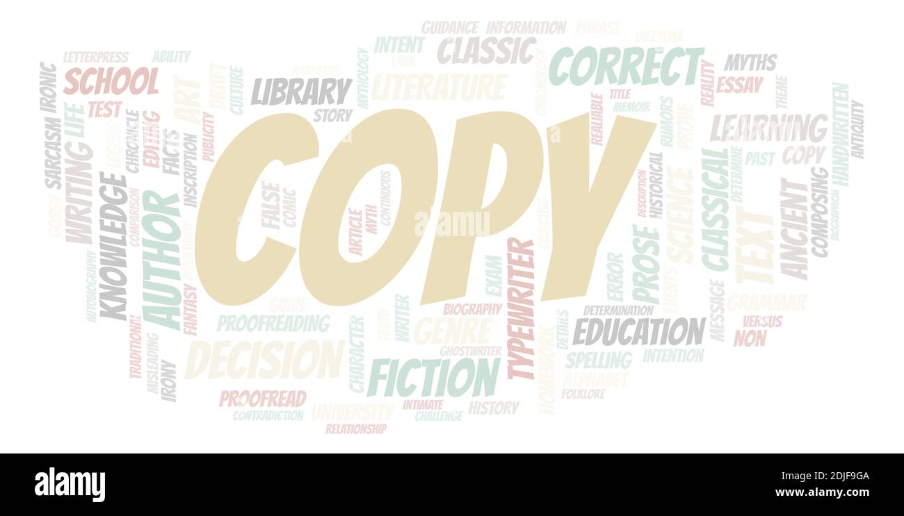 Copy typography word cloud create with text only Stock Photo - Alamy