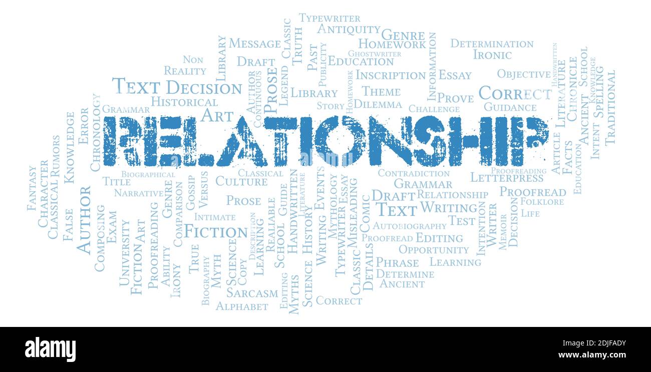 Relationship typography word cloud create with text only Stock Photo ...