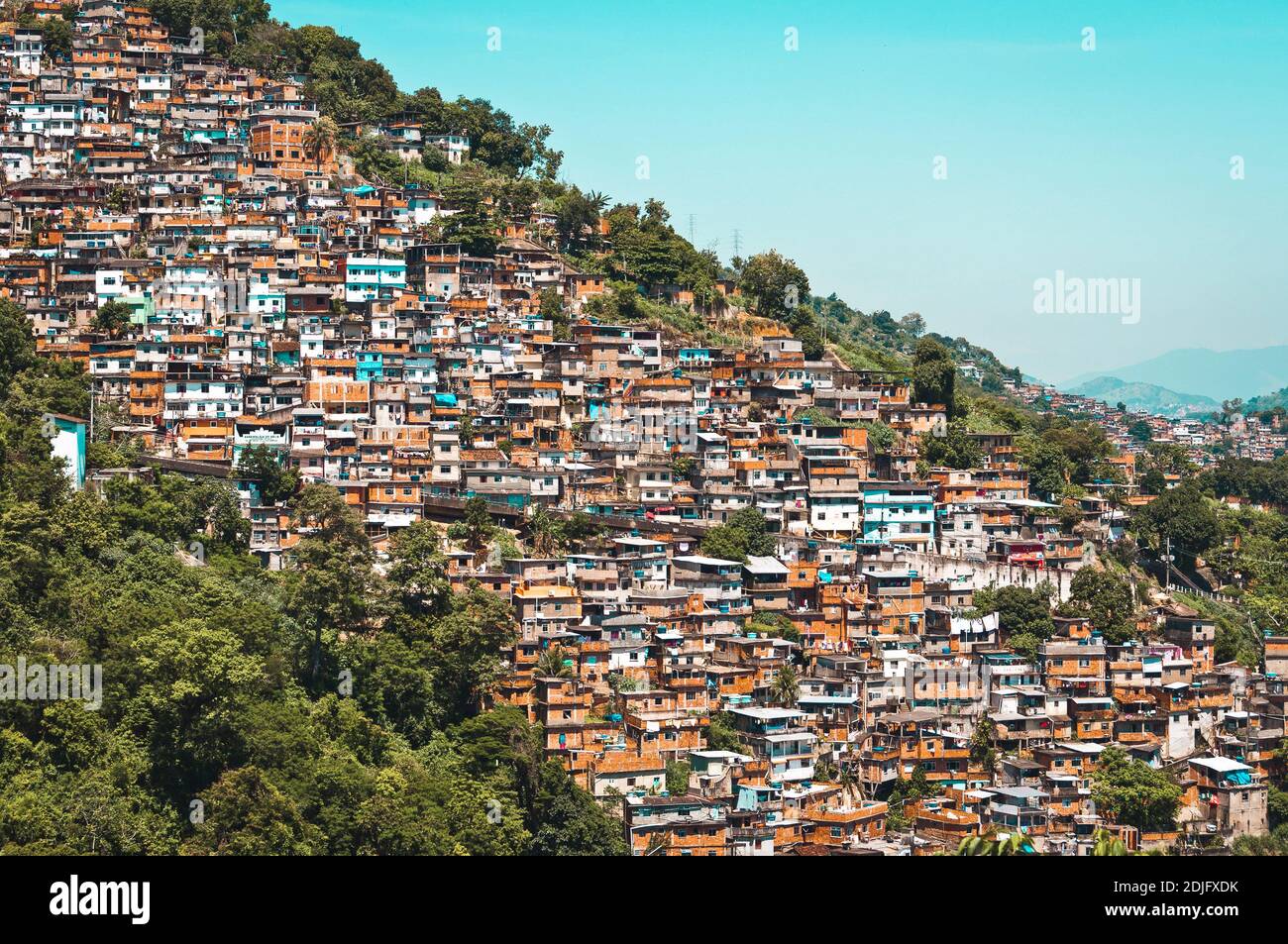Red Brick Houses in Favela on the Hill in Rio de Janeiro City, Brazil ...