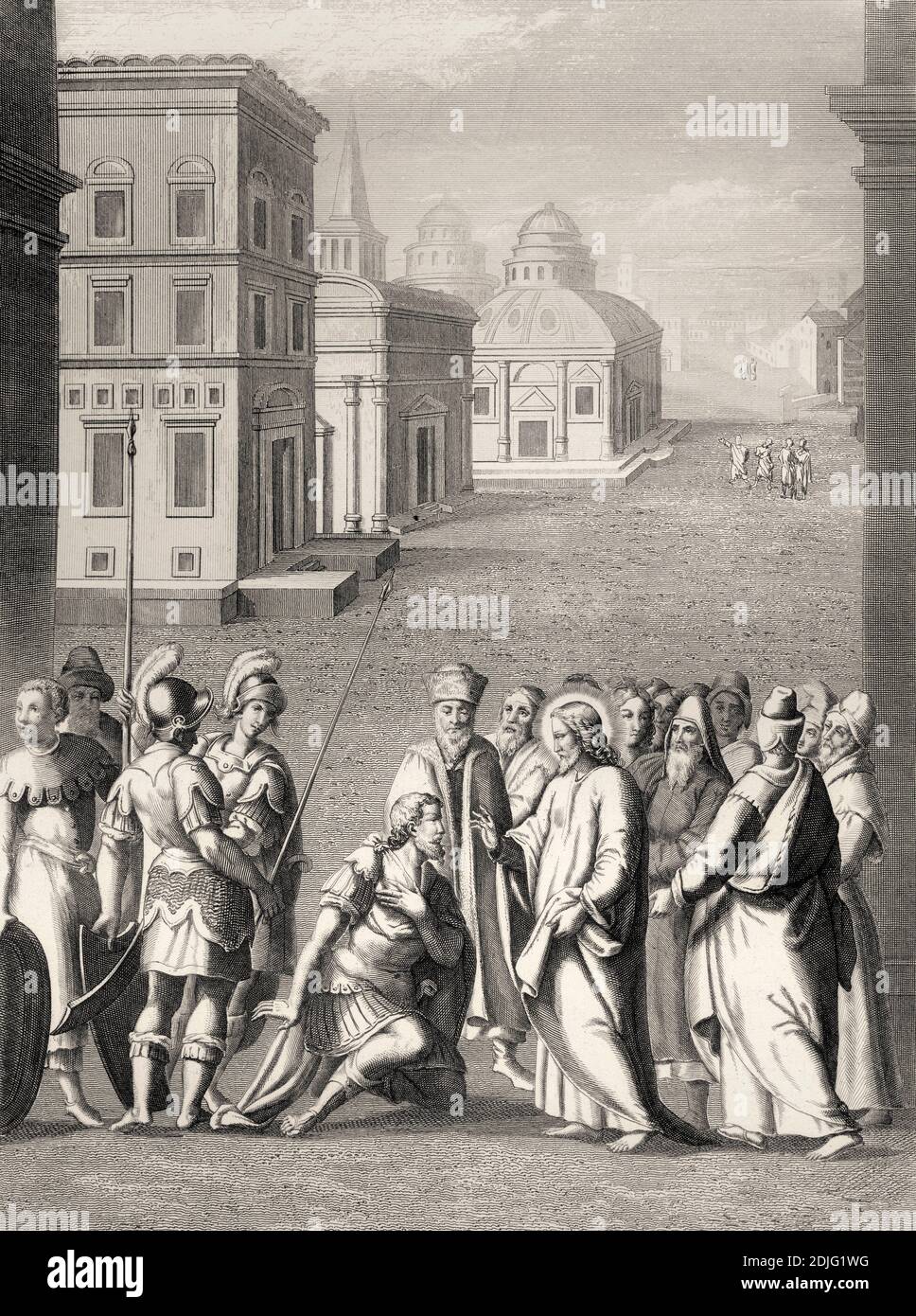 Healing the centurion's servant, Miracle of Jesus, 1853, digitally ...