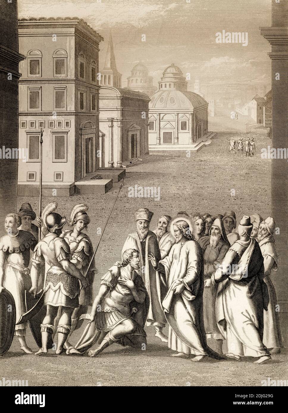 Healing the centurion's servant, Miracle of Jesus, 1853, digitally ...