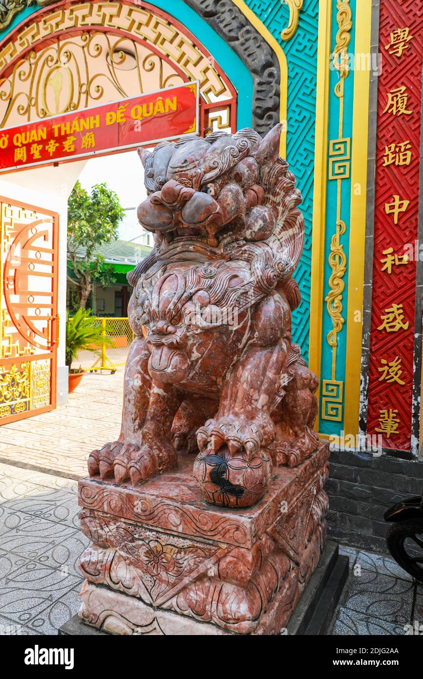 A mythical creature at the entrance to the Hoi Tuong Te Nguoi Hoa ...