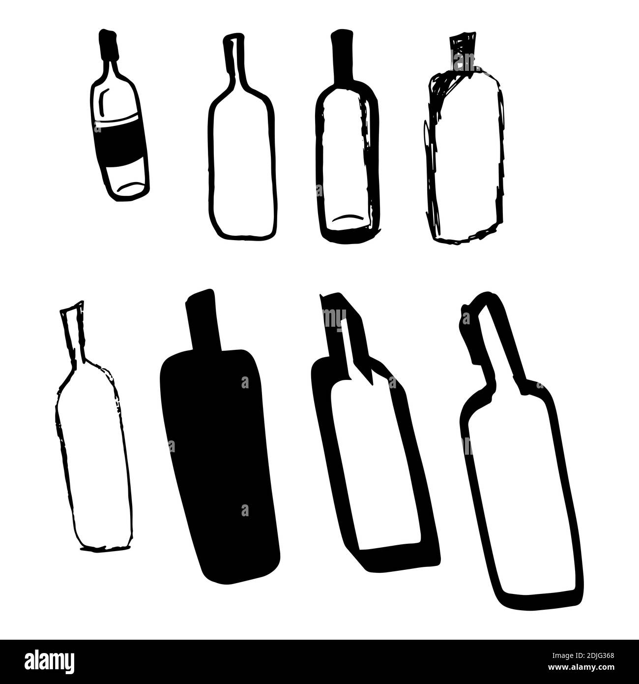 Vintage wine bottles in Black and White Stock Photos & Images - Alamy