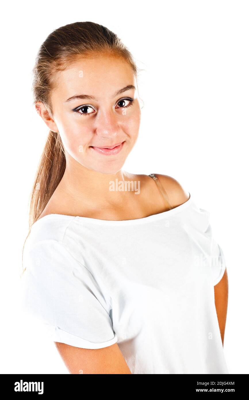 teenager isolated on a white background Stock Photo - Alamy
