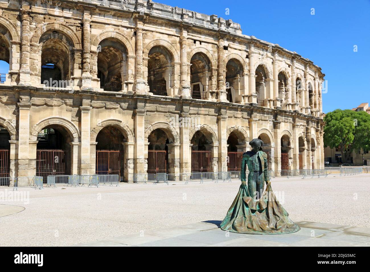 The arenas of Nimes and the toreador ,Occitanie,France Stock Photo - Alamy