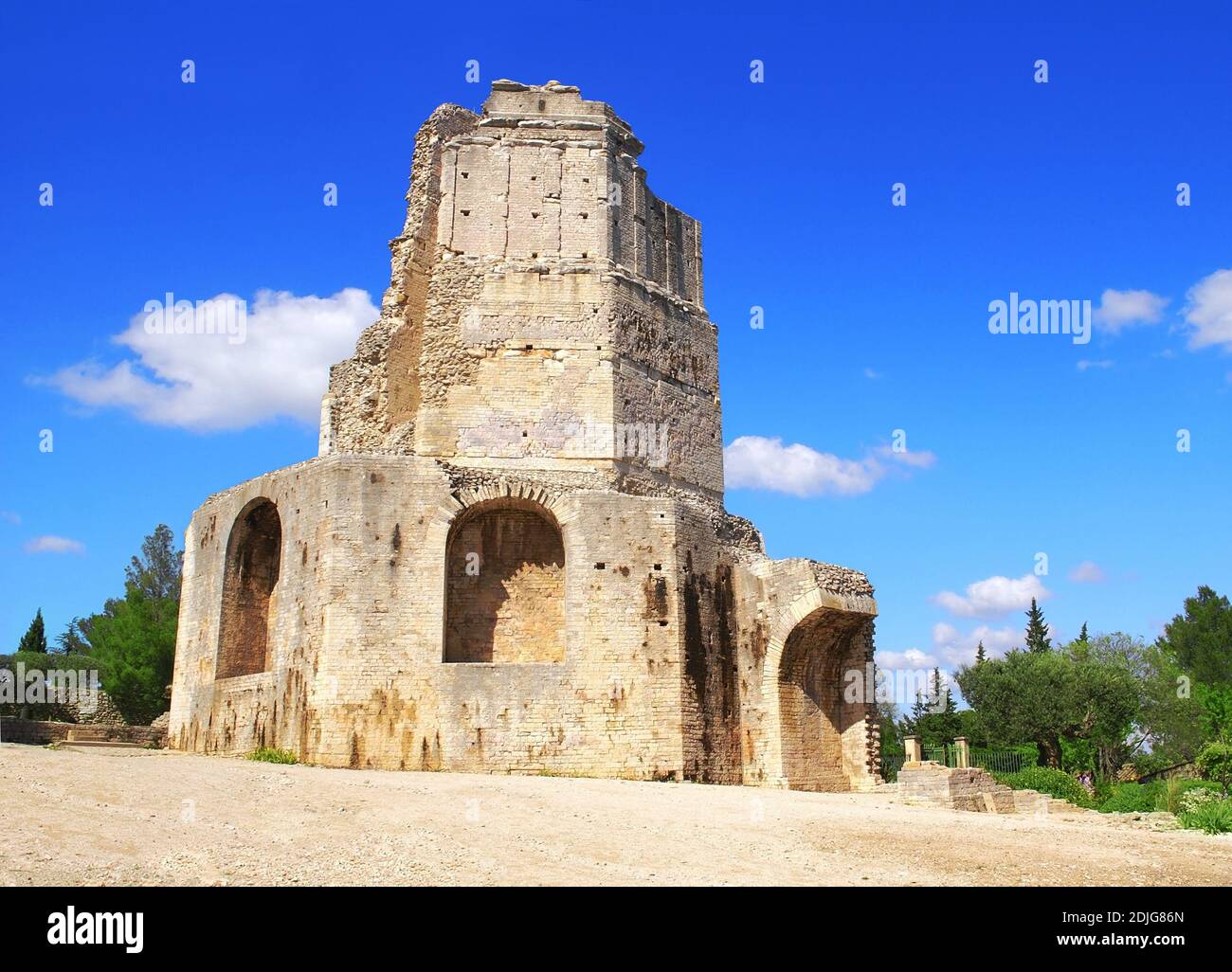 The Magne tower, Roman vestige in Nîmes, Gard in Occitanie, France ...