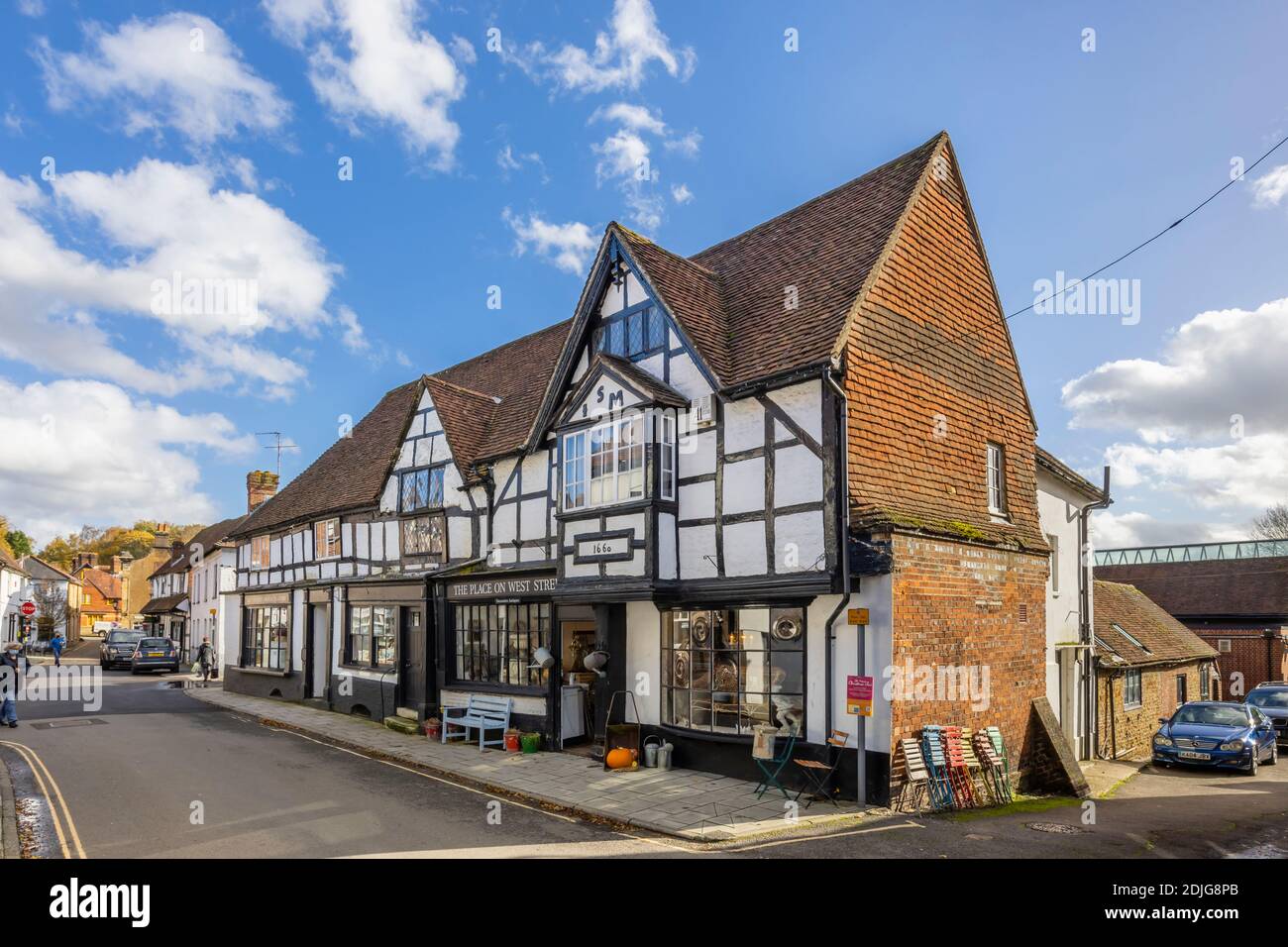 The Place on West Street and antique shops in historic black and white ...
