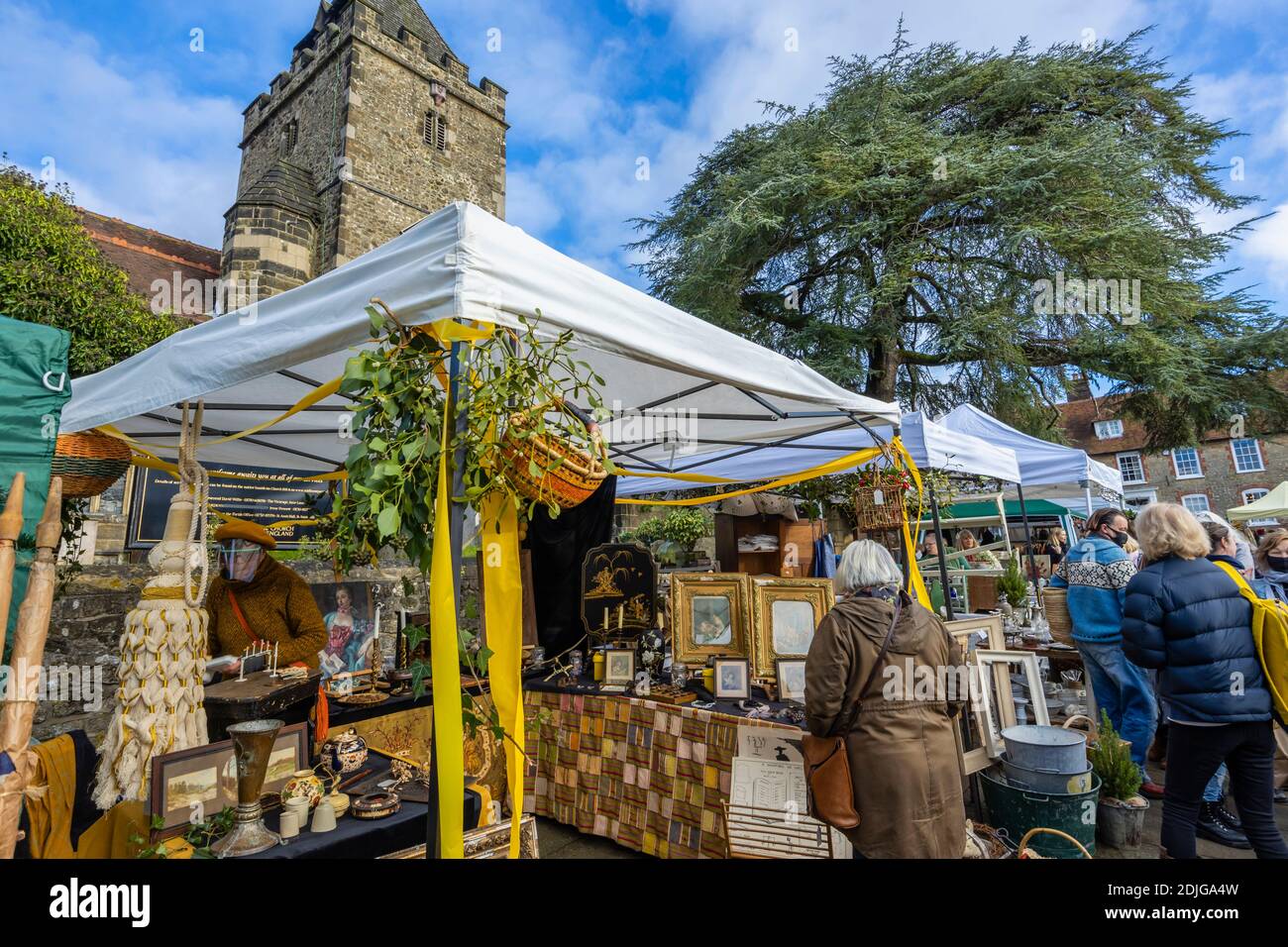 Art and ephemera on display for sale in a stall at The Country Brocante ...