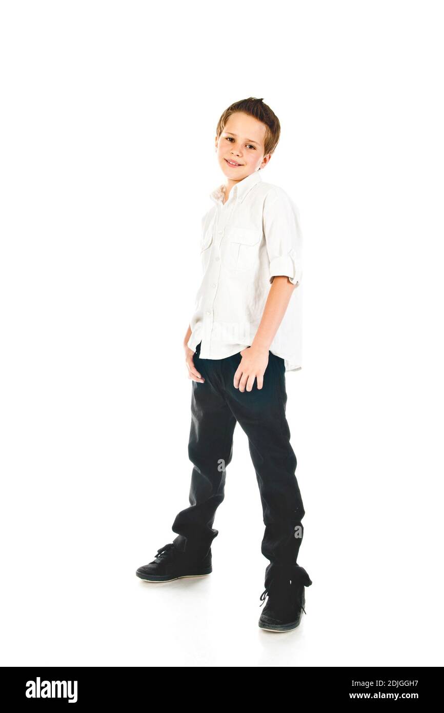 little boy isolated on a white background Stock Photo - Alamy