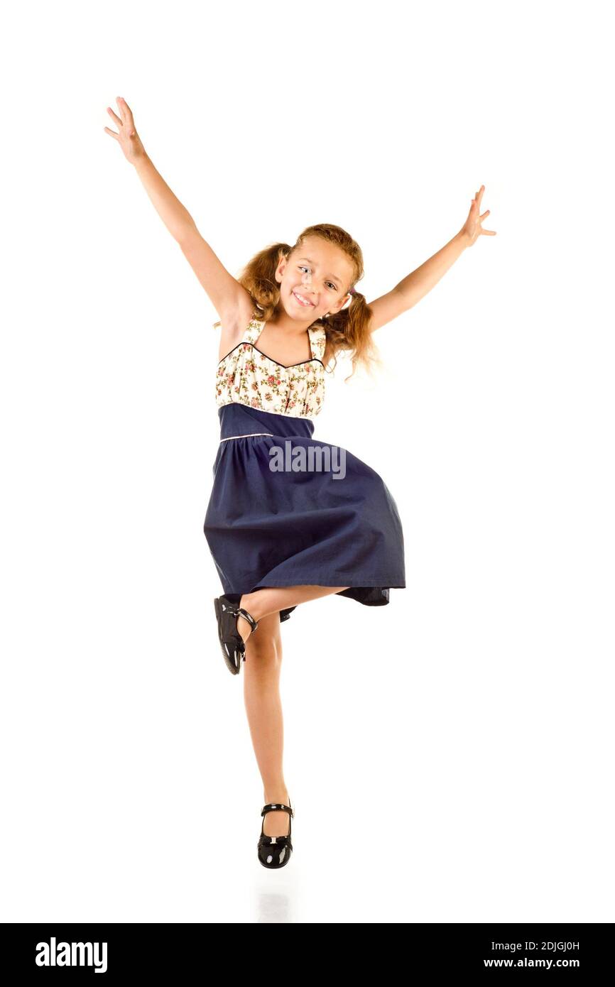 Positive girl jumping hi-res stock photography and images - Alamy