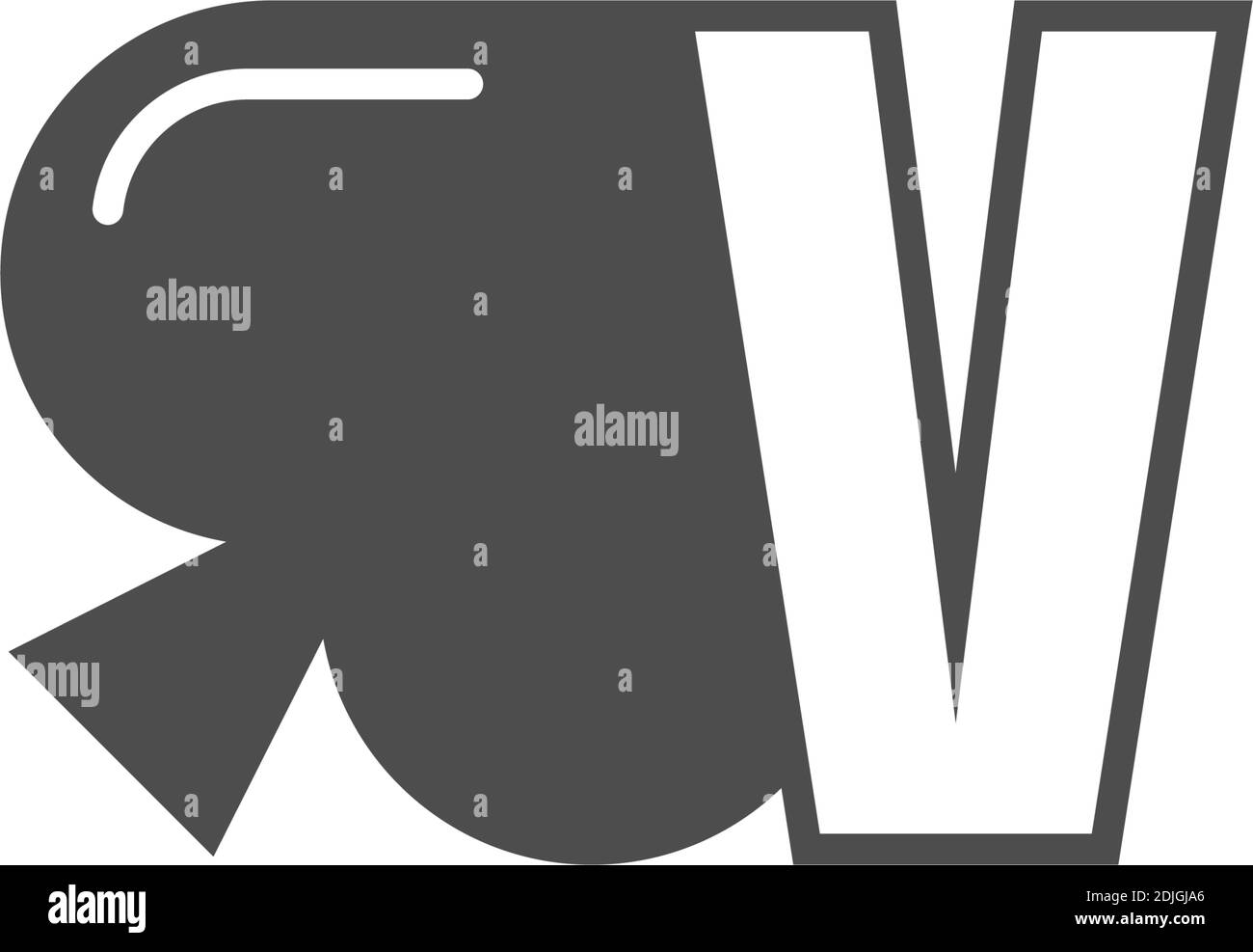 Letter V logo combined with spade icon design vector Stock Vector Image ...