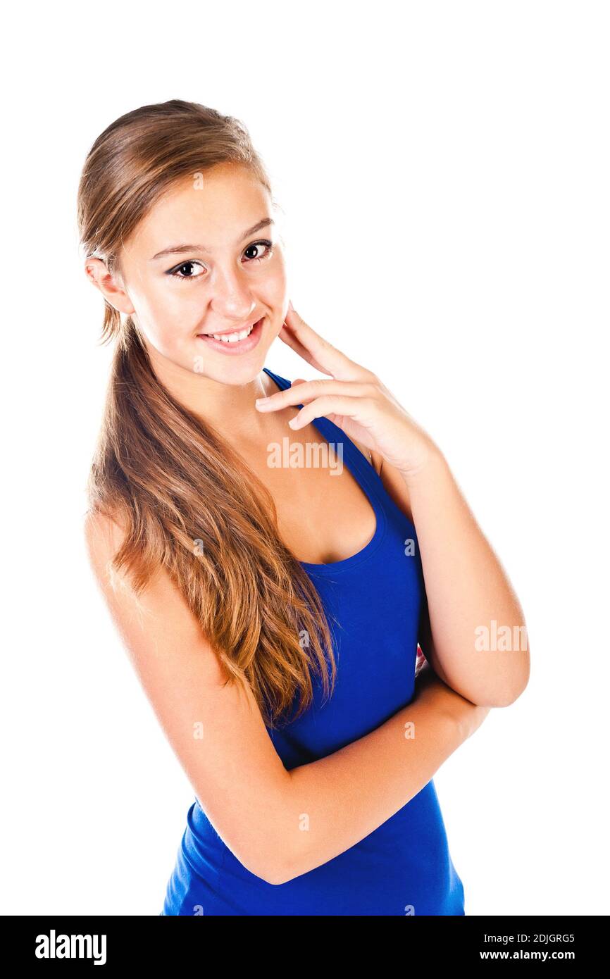 teenager isolated on a white background Stock Photo - Alamy