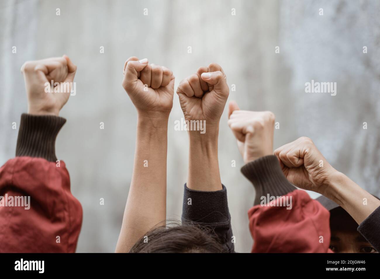 Hand portrait of people power together Stock Photo - Alamy
