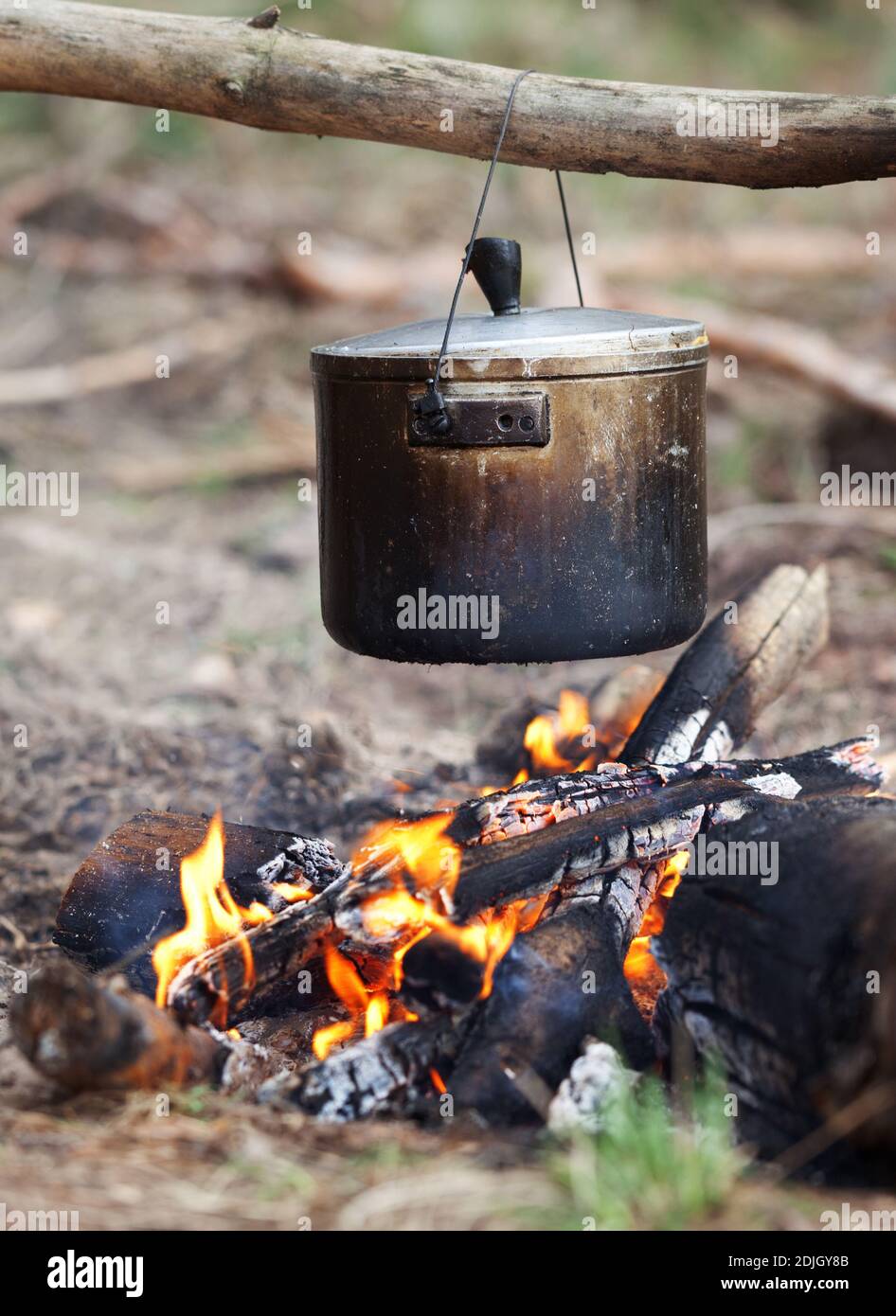 Cooking in sooty cauldron hi-res stock photography and images - Alamy