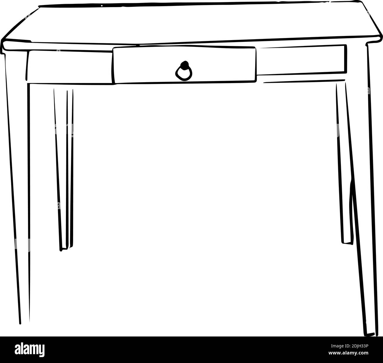 Outline sketch of old table in doodle style Stock Vector Image & Art ...