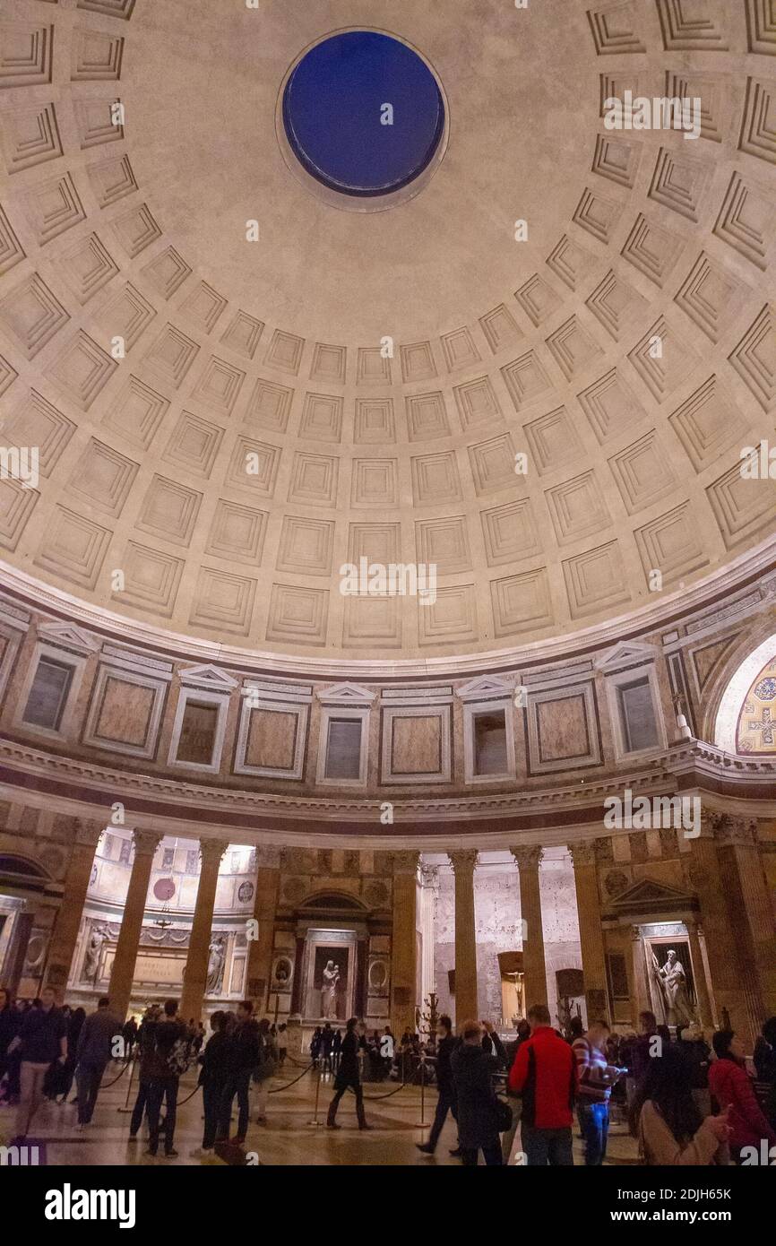 Interior of round monument (medieval) . Twilight in Rome - downtown ...