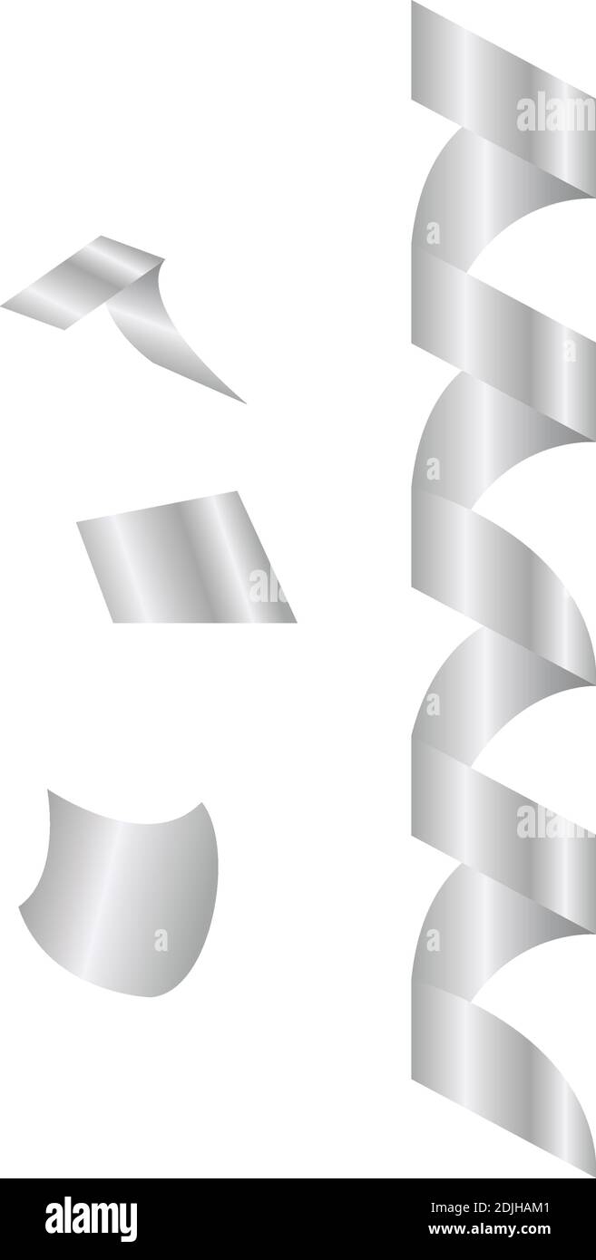 Silver confetti celebration ribbon Stock Vector Images - Alamy