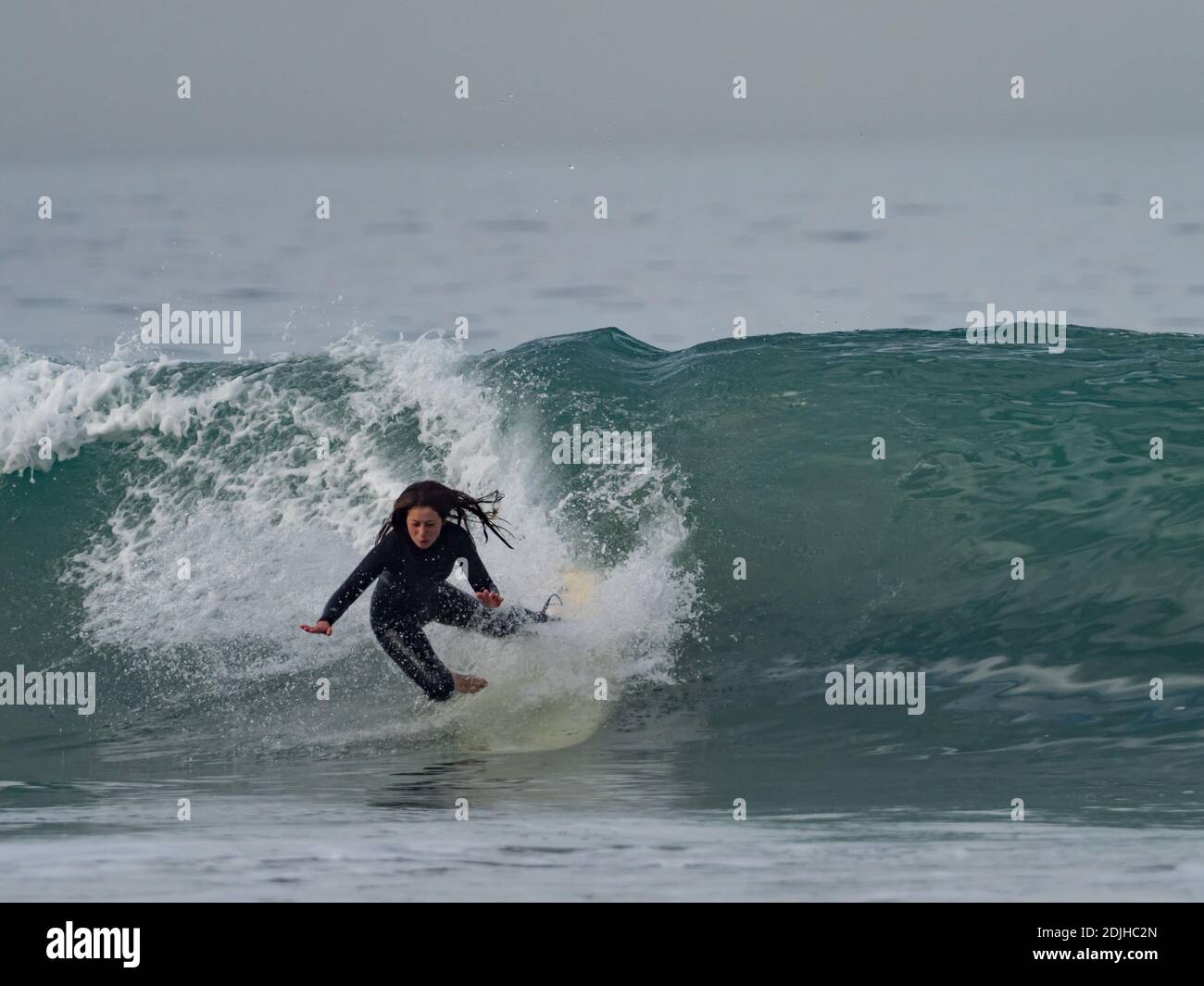 Surfer enjoying the waves at La Jolla Shores, San Diego, California ...